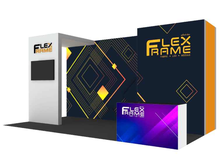 บูธสำเร็จรูป MAXIMA FABRIC - FLEXFRAME