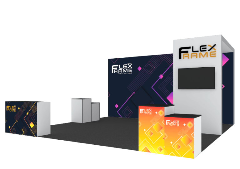 บูธสำเร็จรูป MAXIMA FABRIC - FLEXFRAME